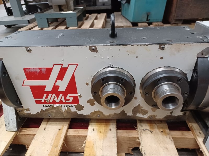 Haas #T5C-2, tilting twin 5C collet indexer with pneumatic collet ...