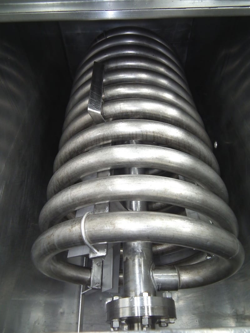 L & A, Stainless 350 gallon double rotating auger spiral coil batch ...