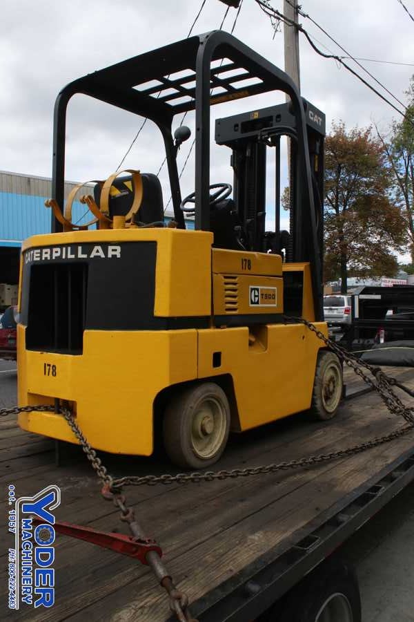 5000 lb. Caterpillar #T50D, propane forklift, 189" lift height, 4" x 48 ...