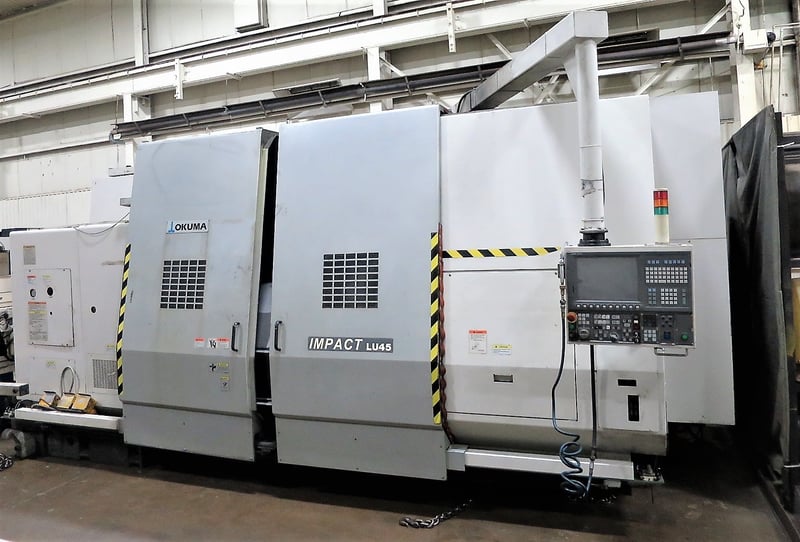 Okuma #Impact-LU45, CNC 4" Axis turning center lathe, 33" swing, 22.5 ...