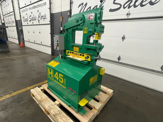 3" x 3" x 3/8" Uni-Hydro #45-14, hydraulic 3 station ironworker, 45 ton ...