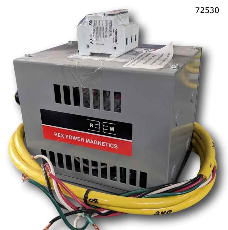 4 KVA 240 Primary, 208 Secondary, Rex Power magnets #RC4C-B, S/N J32847 ...