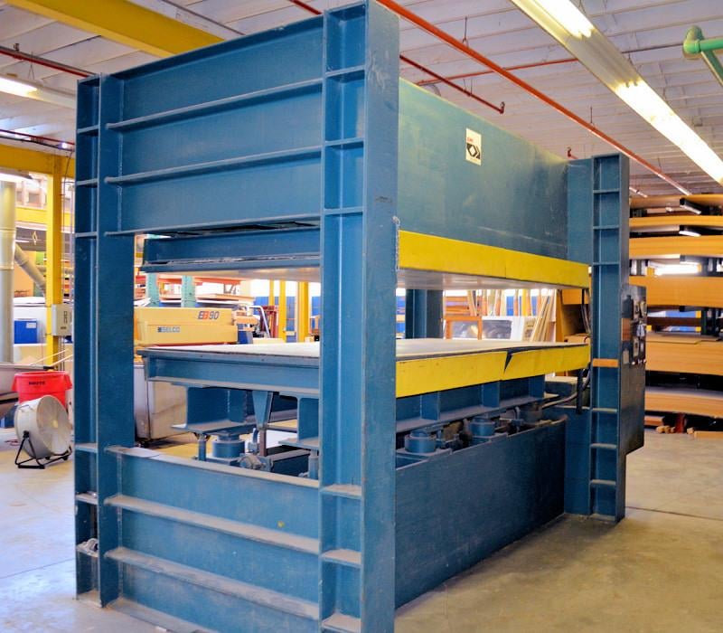 SIMI, electric heat hot press, 5' x 10', 17" daylight opening, 1989 for ...