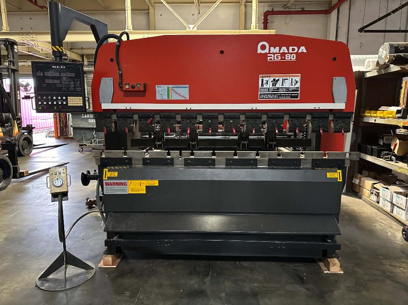88 Ton, Amada #RG-80, CNC press brake, 8' overall, 80.8" between ...