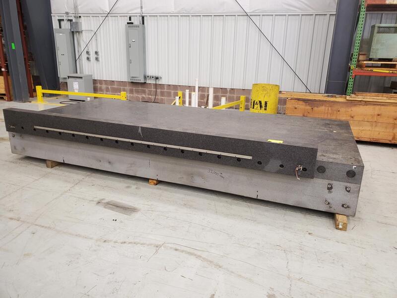 78-1/2" x 169-3/4" x 20" Mitutoyo, granite inspection surface plate ...
