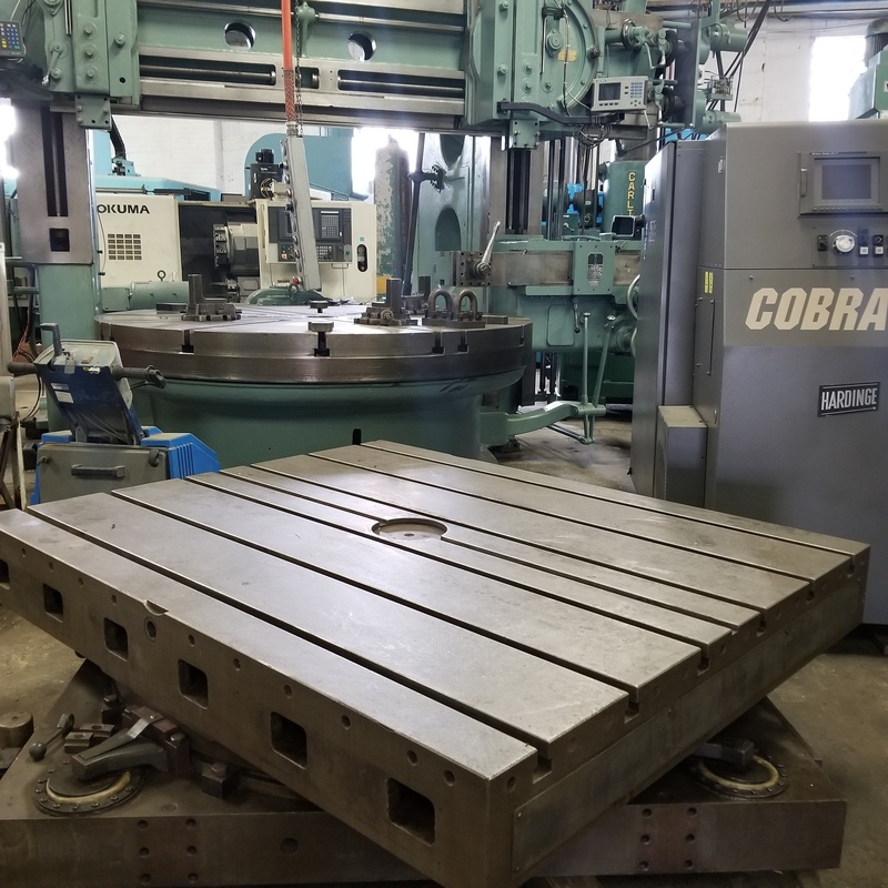 60" x 72" Giddings & Lewis #Hydrostatic rotary table, 360° manual ...