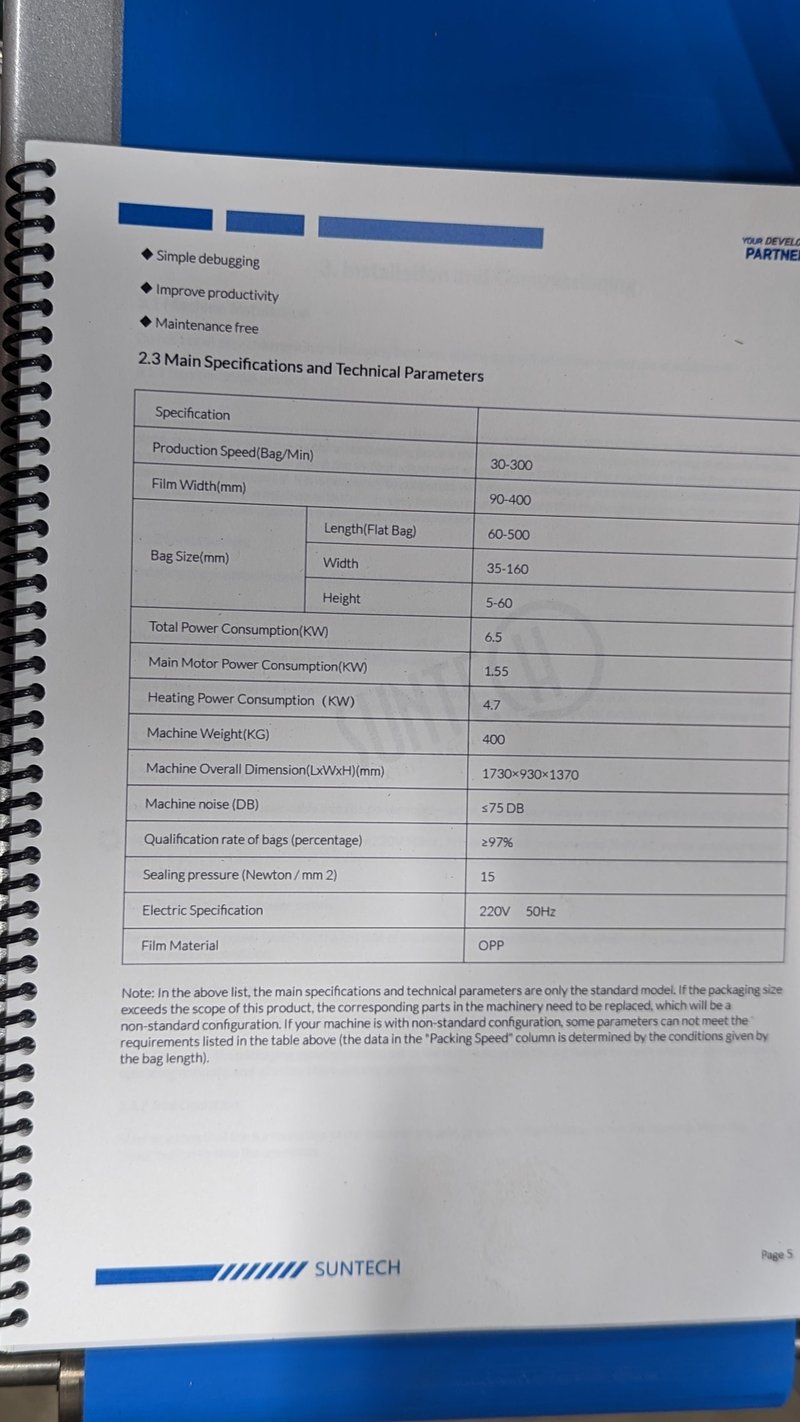 Suntech #30-300, horizontal flow wrapper, programmable touch screen ...