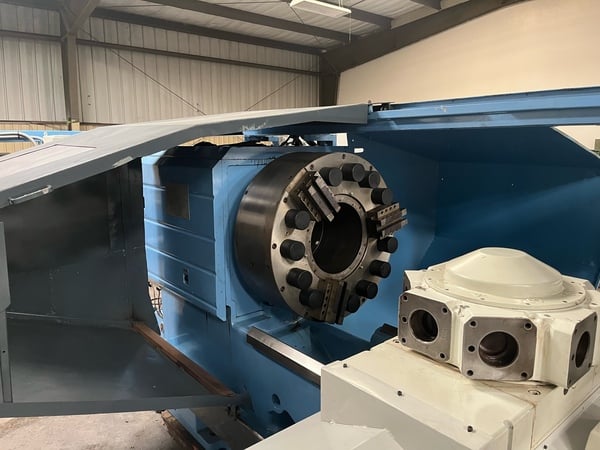 Mazak #Powermaster, Mazatrol T-Plus, 14" spindle bore, 42" swing, 2 ...