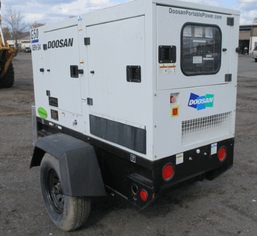 38 KW Daewoo Doosan #G50, trailer mounted, Tier 4F, 120/240/208/277/480 ...