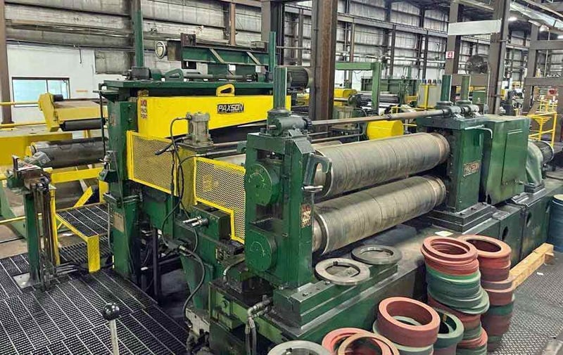 60" x 8" Paxson, slitter head, 6" diameter Pinch rolls, 64" roll face ...