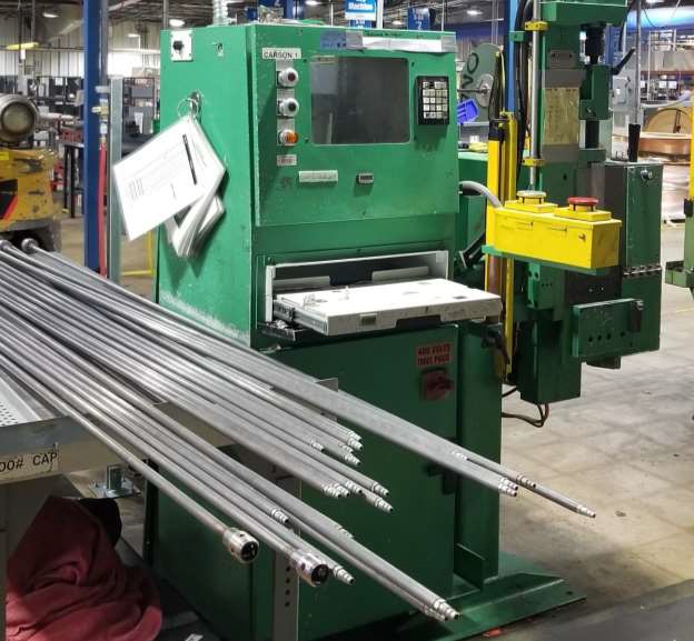 Carson #AHP-2AX-72, automated tube hole punch,.500"-2.625" tube outside ...