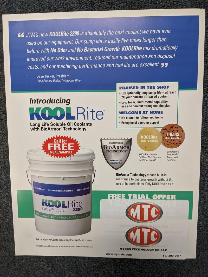 JTM Products #KoolRite-2290 Soluble Oil Coolant 55 gallon Drum, new ...