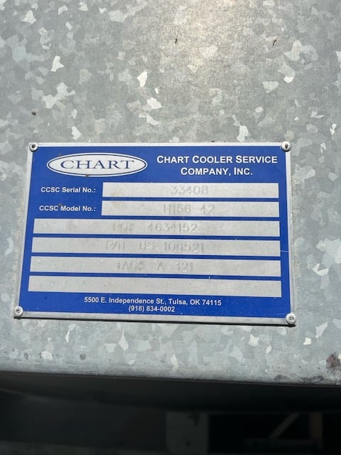 65801 sq.ft., 550 psi, Chart Cooler, Air Fin Cooler, 50 HP, 2 fans ...