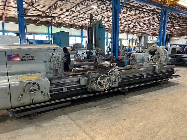 40" x 156" American #Pacemaker, engine lathe, 26" swing over cross ...