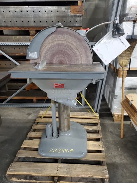 24" State #D24, disc sander, 31" x12" table, table tilts 30° up/45 ...
