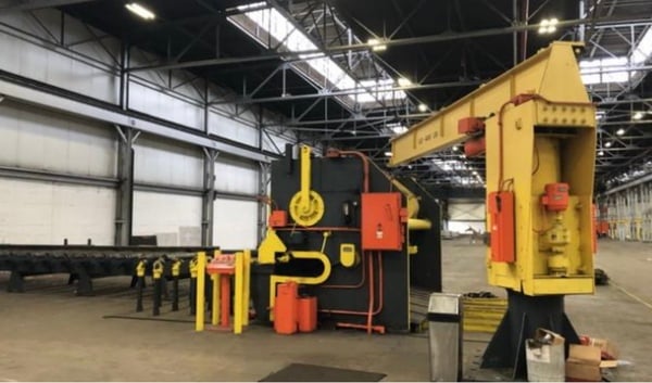 3/4" x 12' Cleveland Steelweld, Mechanical Shear w/Entry Conveyor & Jib ...