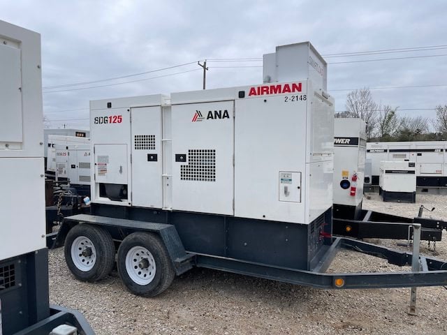 110 KW Airman #SDG125S, trailer mounted, Tier 4F, 120/240/208/277/480 ...