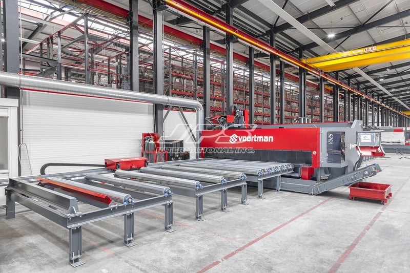 Voortman #V325, pass-through plate processing machine, bevel, new ...