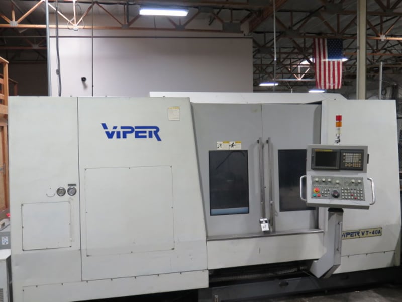 Mighty Viper #VT-40A, CNC Lathe, 39.3" swing, 15" chuck, 4.5" bar ...