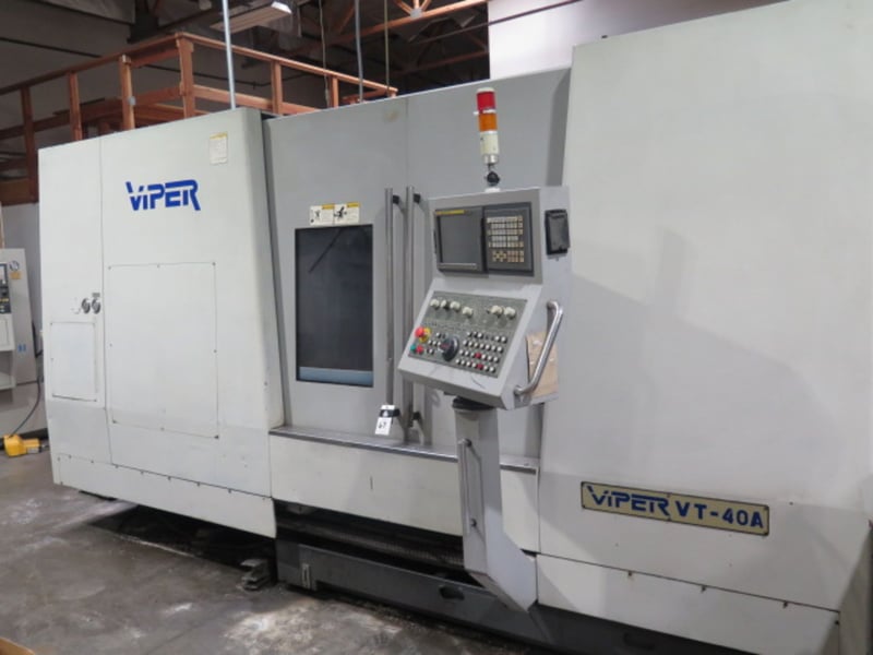 Mighty Viper #VT-40A, CNC Lathe, 39.3" swing, 15" chuck, 4.5" bar ...