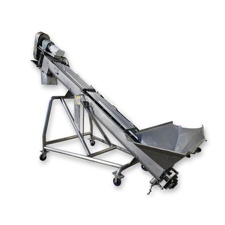 9" diameter x 10' long, portable Stainless Steel incline screw auger ...