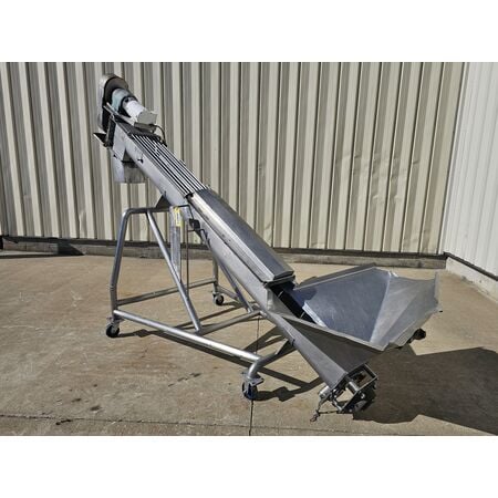 9" diameter x 10' long, portable Stainless Steel incline screw auger ...