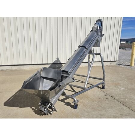 9" diameter x 11' long, portable Stainless Steel incline screw auger ...