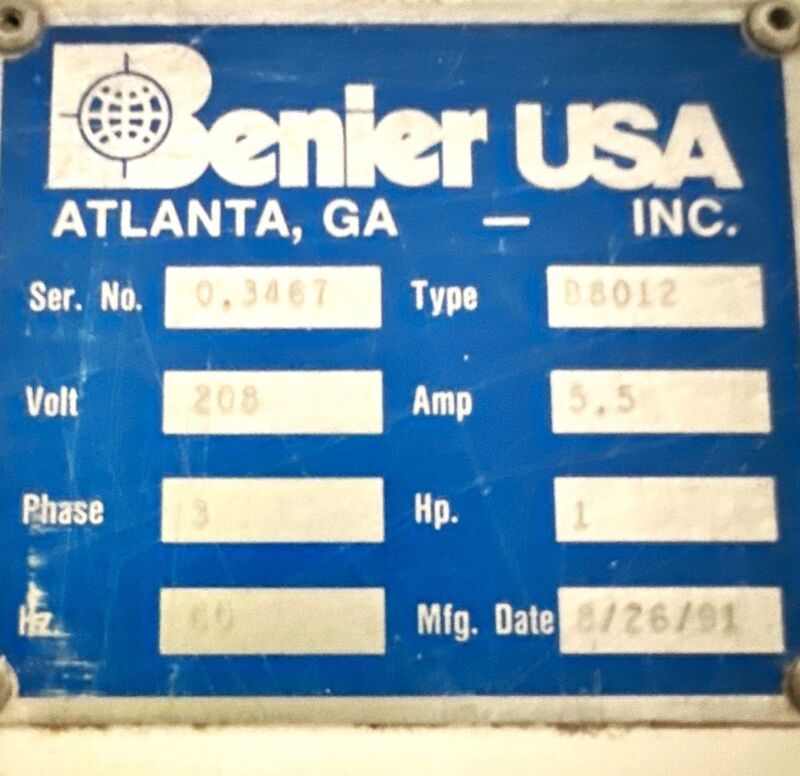 Benier #B8012, 2 pocket dough divider, 208 V., 3-phase, 1 HP for Sale ...