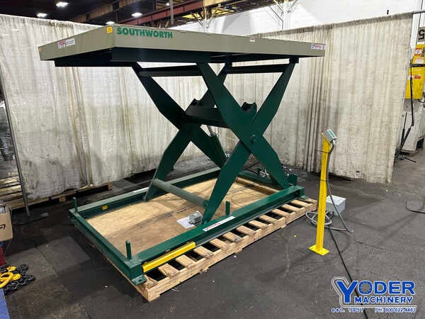 10000 lb. Southworth #DL10-60, hydraulic lift table, 76" table raised ...
