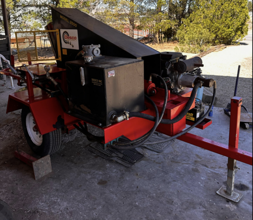 Desco #2500, hydraulic tire shear, one man operation, removable tongue ...