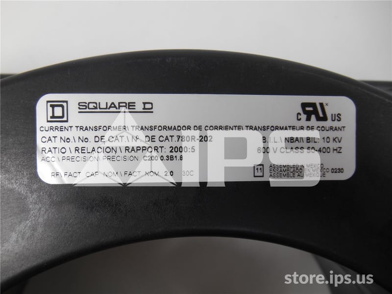 Square D Model 780 Current Transformer 2000:5 C200 for Sale | Surplus ...