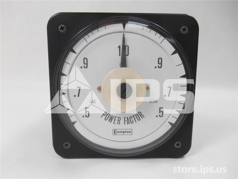 Crompton Switchboard Power Factor Meter Lag 0.5-1-0.5 Lead, 120vac, 5 ...