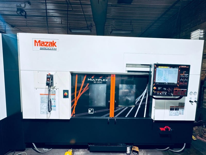 Mazak #Multiplex-W-200, dual spindle CNC turning center with gantry, 8 ...