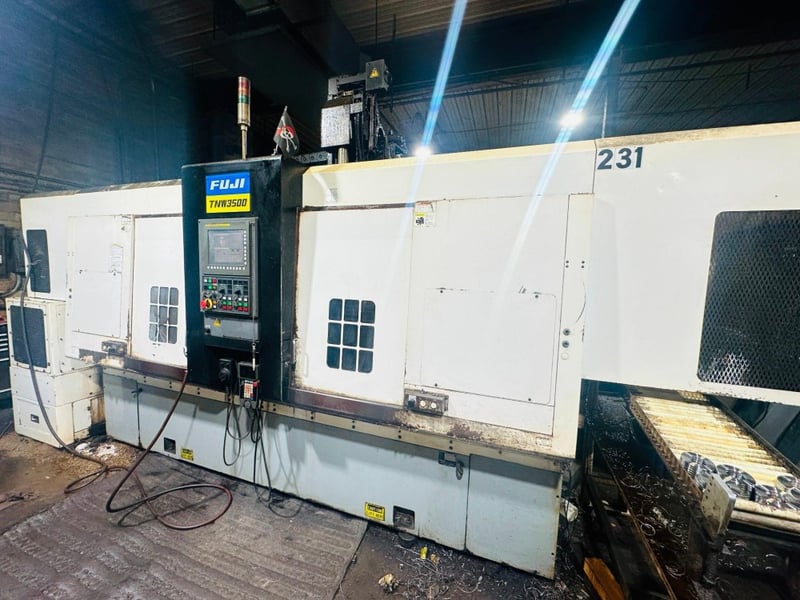 Fuji #TNW-35TR, 6-Axis twin spindle live tool lathe w/gantry robot, 3 ...