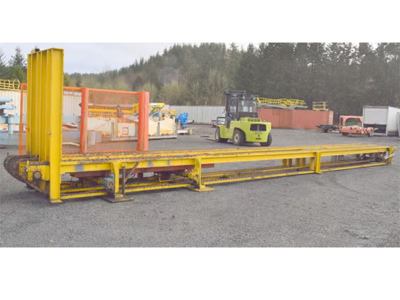 39"/48" x 40" 3-Strand drag chain conveyor, hydraulic lumber lift unit ...
