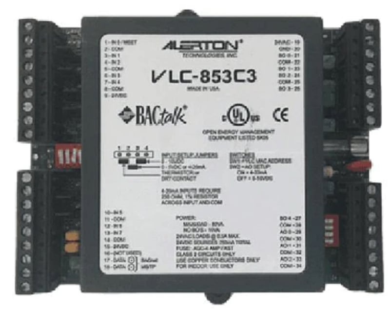 Alerton VLC-853C3 BACnet-Compliant High-Performance Field Controller ... Alerton VLC-853C3 BACnet-Compliant High-Performance Field Controller ...