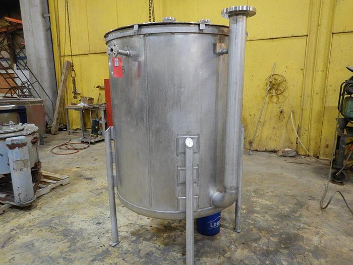 500 gallon 316 Stainless Steel tank, 4' dia. x 5' straight side, flat ...