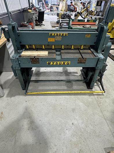 16 gauge x 4' Wysong #1652, mechanical shear, rear operated manual back ...