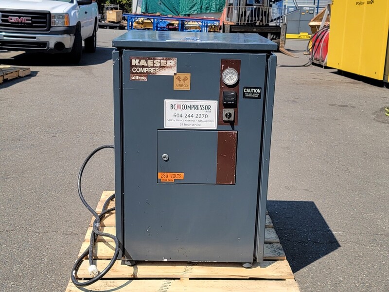 24 cfm, Kaeser, 5 hp Rotary Screw Oil-Free Air Compressor w/ Air Dryer ...