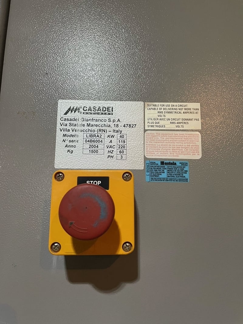 43" Casadei #Libra-2, wide belt sander, 2-belts, 220 V., 3-phase, 10 HP ...