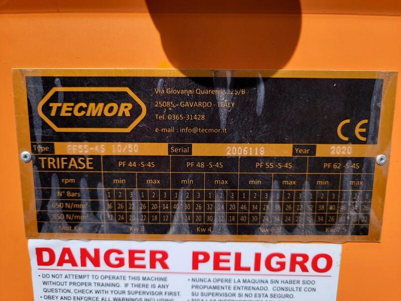 Tecmor #PF-55-4S, rebar bender, 220 V., 3-phase, 7.4 HP, 2020 for Sale ...