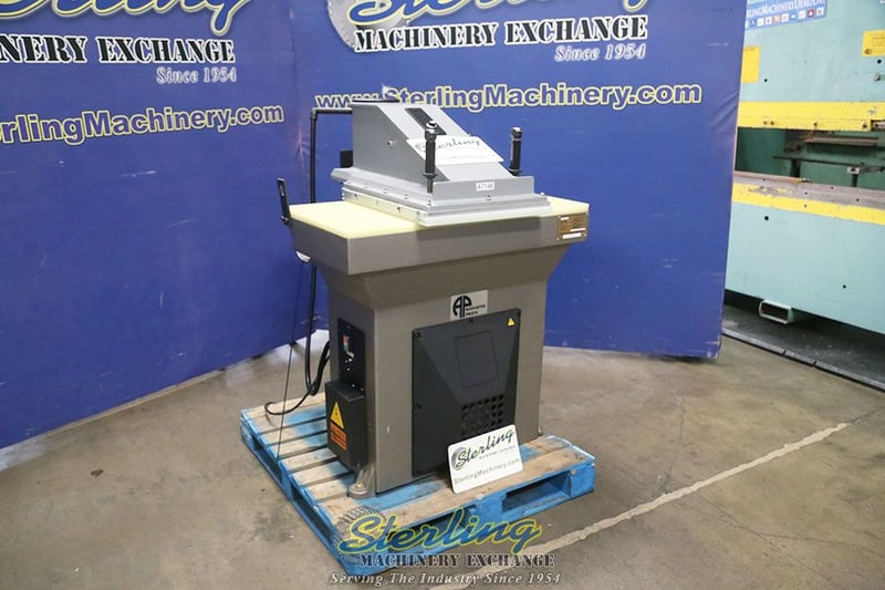 27 Ton, APMC #APM-SA27, hydraulic clicker press, 3.54" sw, 5.1" open, 2 ...