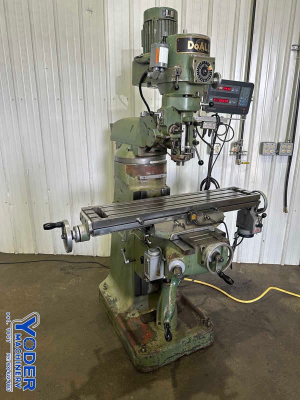 DoAll #GPM-200V, ram type vertical type mill, 9" x42" table, 2 HP ...