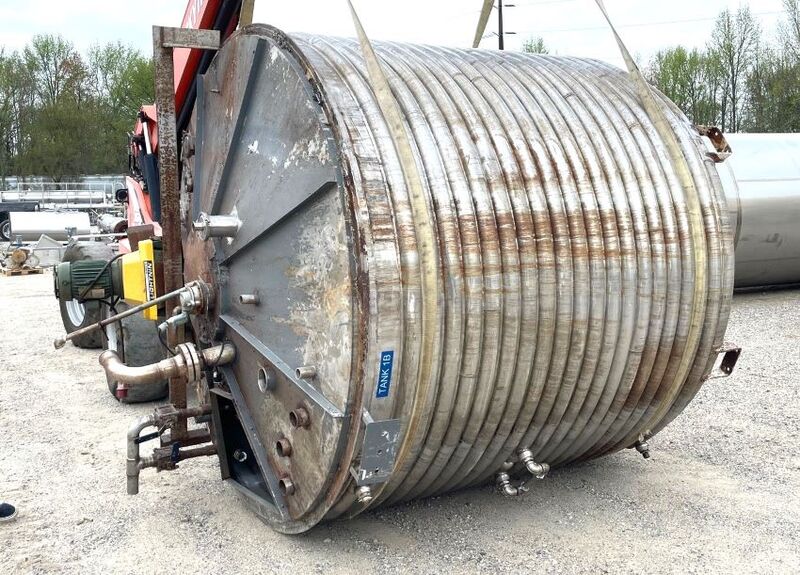 3000 gallon Jacketed Stainless Steel Dish Bottom Mix Tank, 8' diameter ...