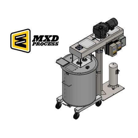 MXD Process, pedestal mixer direct, 20 HP, Hi viscosity disperser, 200 ...