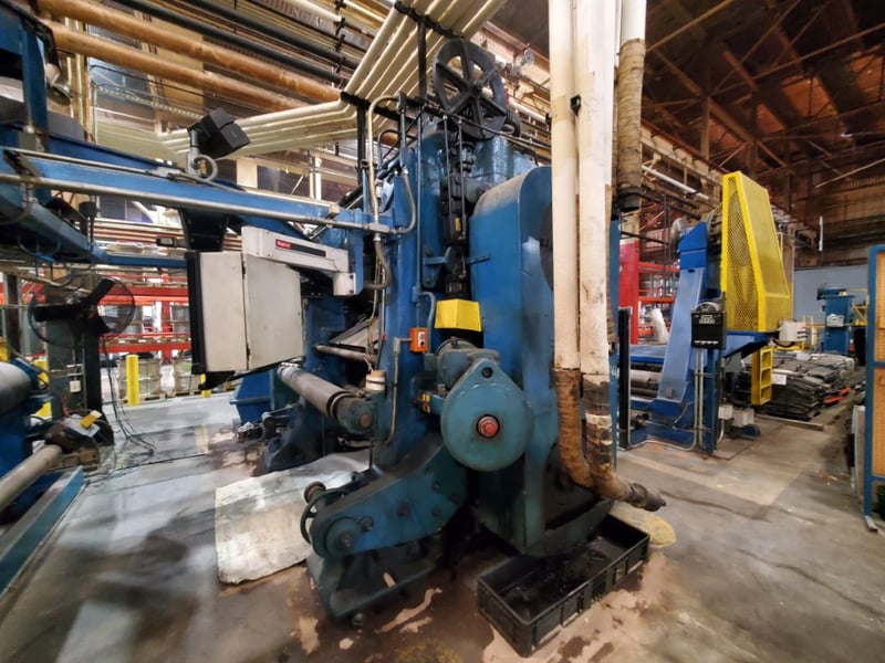 26" x 72" Farrel, 3-roll rubber calendar, cored rolls for cooling ...