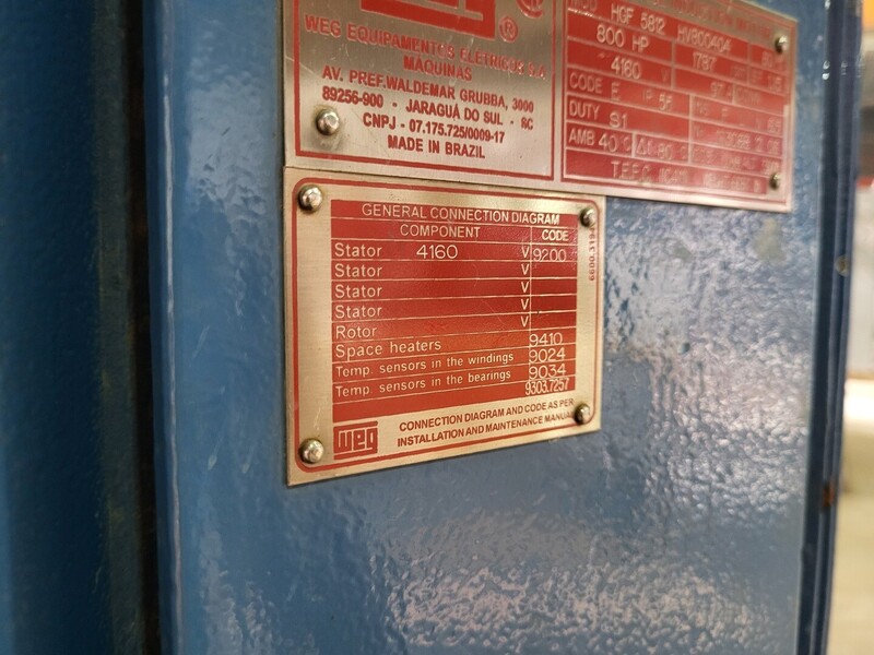 800 HP 1787 RPM Weg HGF 5812, Frame 5812, 4160 Volts for Sale | Surplus ...