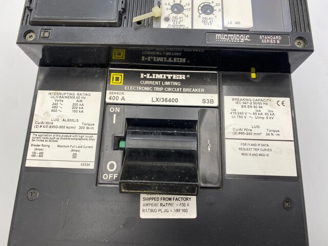 400 Amps, Square D #LXI36400 I-Line Circuit Breaker, 600 Volt 3P 3PH ...