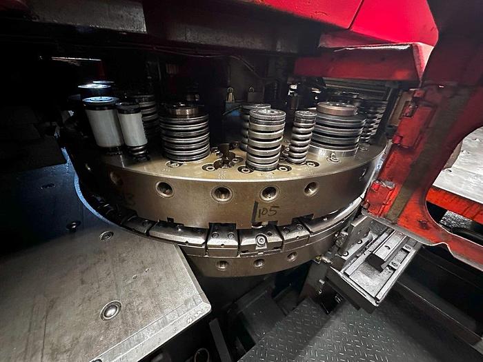 55 Ton, Amada #Coma-557, CNC turret punch, 58 station, 2 automatic ...