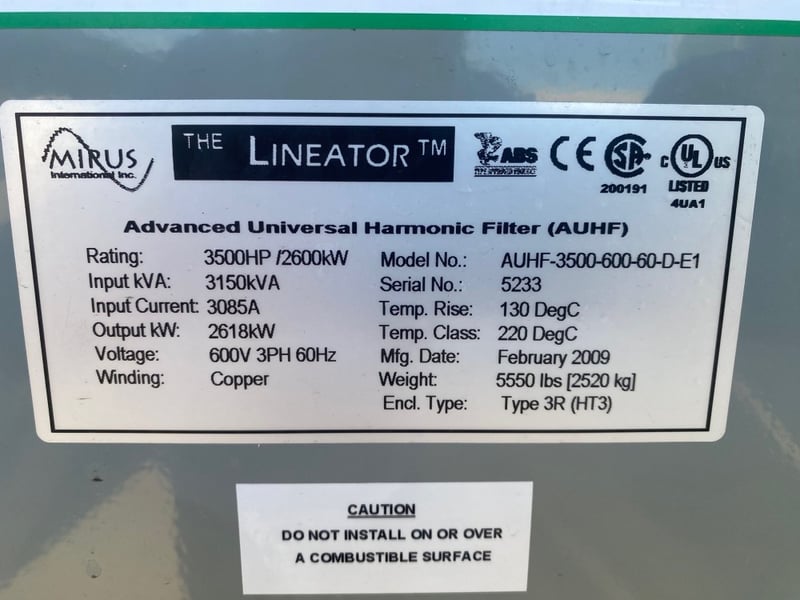 Mirus Advanced Universal Harmonic Filter for Sale | Surplus Record